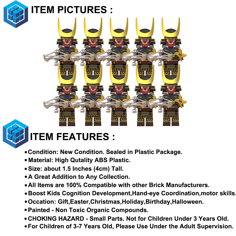 Medieval Knights Custom Japanese Samurai 10pcs Set K - Building Toy ...