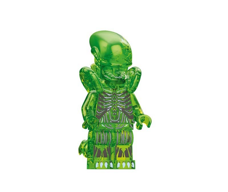 Clear Green Alien Xenomorph Horror Movie Monster Building Minifigure ...