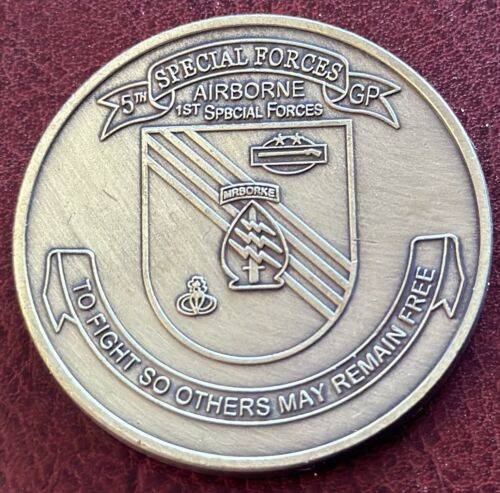 5TH GROUP Challenge Coin ARMY AIRBORNE SPECIAL FORCES SF Operation W ...