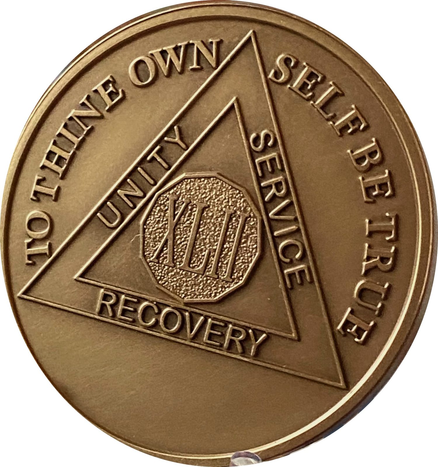 RecoveryChip 42 Year AA Medallion Large 1.5" Heavy Premium Bronze ...