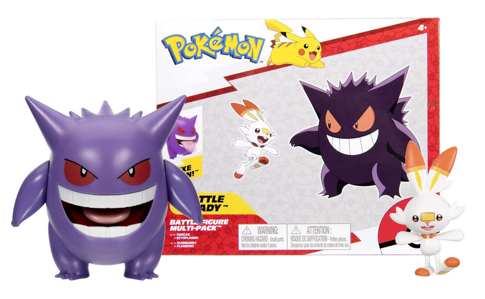 Pokemon Battle Ready! Scorbunny & Gengar Battle Figure Multi-Pack New ...
