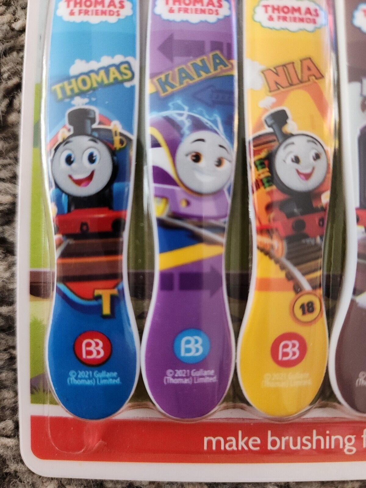 Thomas & Friends Brush Buddies Soft Toothbrush 6 pack Assorted ...