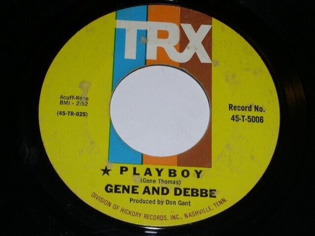 Gene And Debbe Playboy I'll Come Running 45 RPM Vintage TRX Label ...