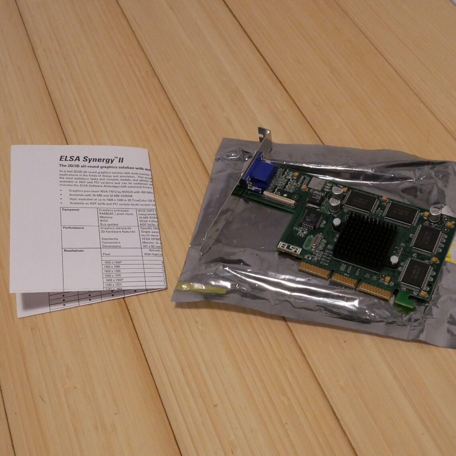 ELSA Synergy II-32 RIVA TNT2 by NVIDIA AGP VGA 2D 3D 32MB Video Card ...