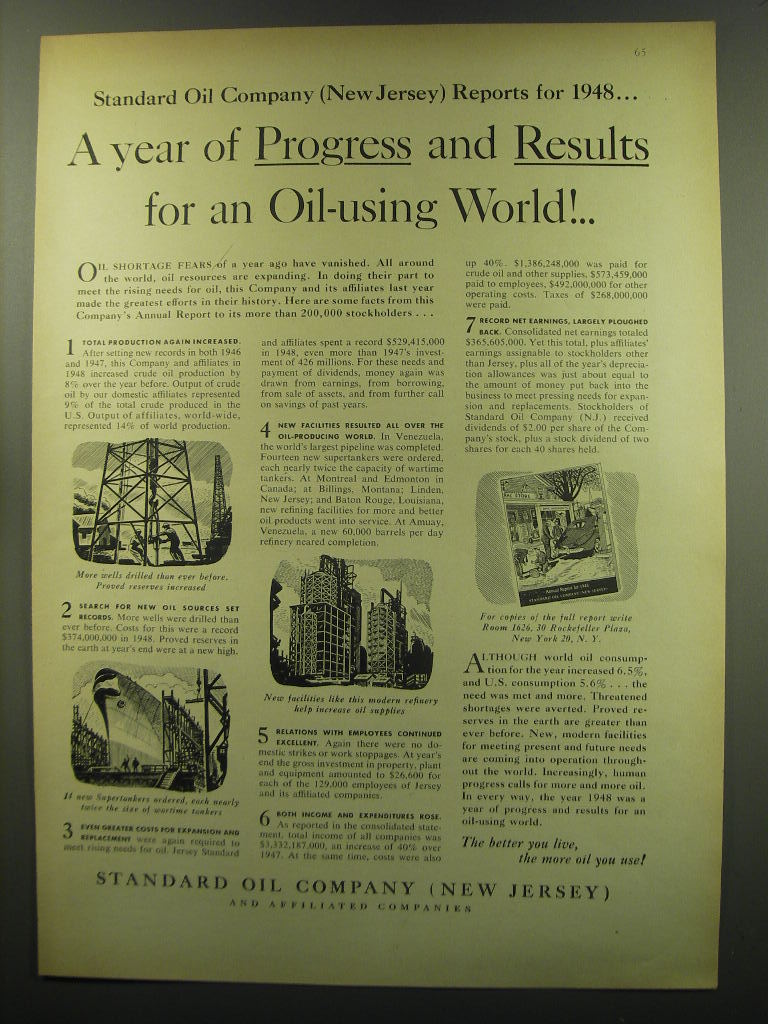 1949 Standard Oil Ad - A Year of progress and results for an oil-using ...