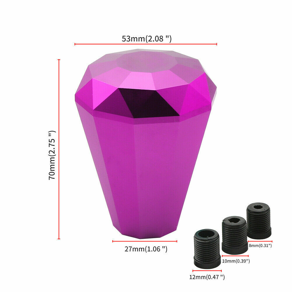 JDM Purple Aluminum Diamond Gear Shift Knob Universal Manual Shifter M8 ...