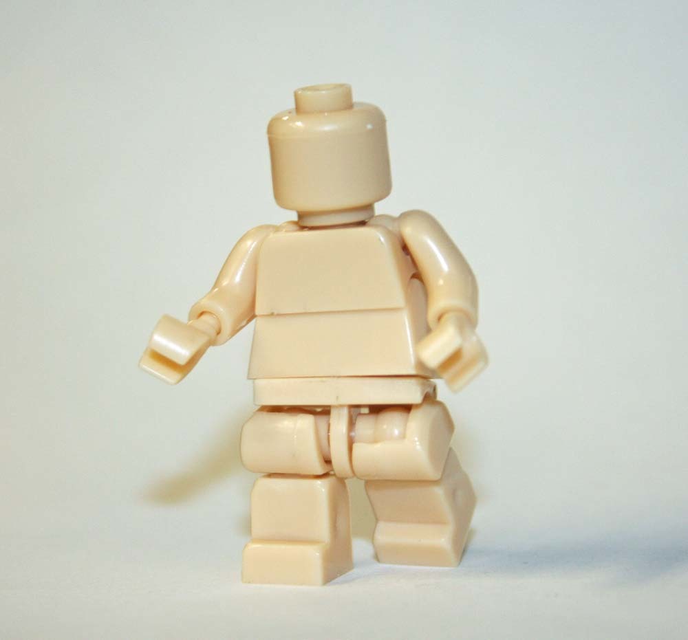 Super Posable Flesh blank plain Custom Minifigure - LEGO (R) Minifigures