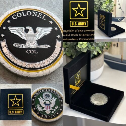 COLONEL ARMY MILITARY CHALLENGE COIN USA Army Come With Army Velvet ...