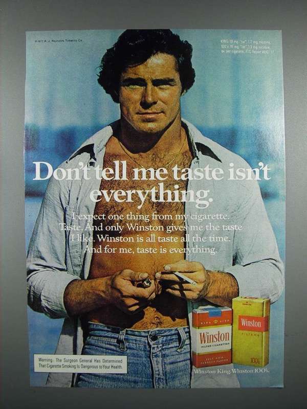 1978 Winston Cigarette Ad - Taste Isn't Everything - 1970-79