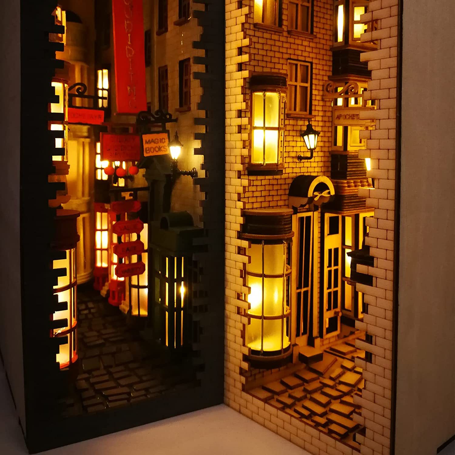 Wooden Diagon Alley Book Nook Kit Bookend and 50 similar items