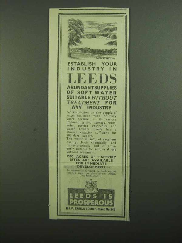 1939 Leeds Development Ad - Your Industry - 1930-39