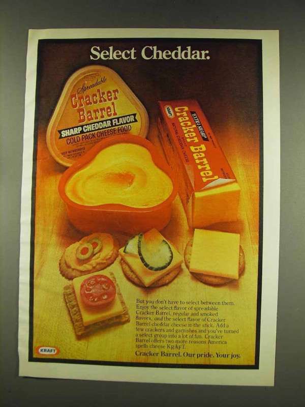 1977 Cracker Barrel Cheese Ad - Select Cheddar - 1970-79