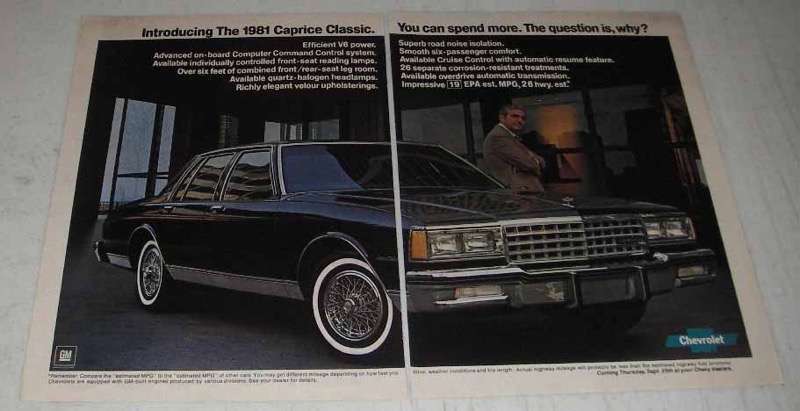 1981 Chevrolet Caprice Classic Ad - You Can Spend More - 1980-89