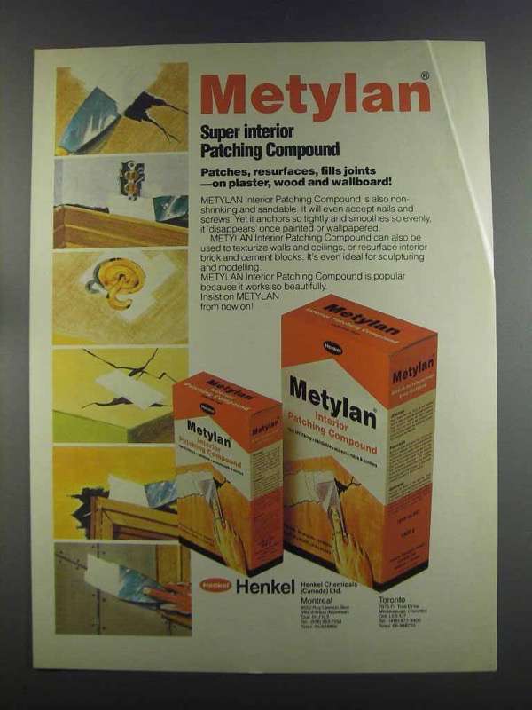 1982 Henkel Metylan Interior Patching compound Ad - 1980-89