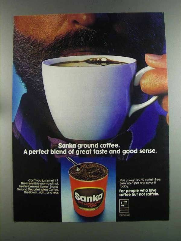 1982 Sanka Coffee Ad - Perfect Blend of Great Taste - 1980-89