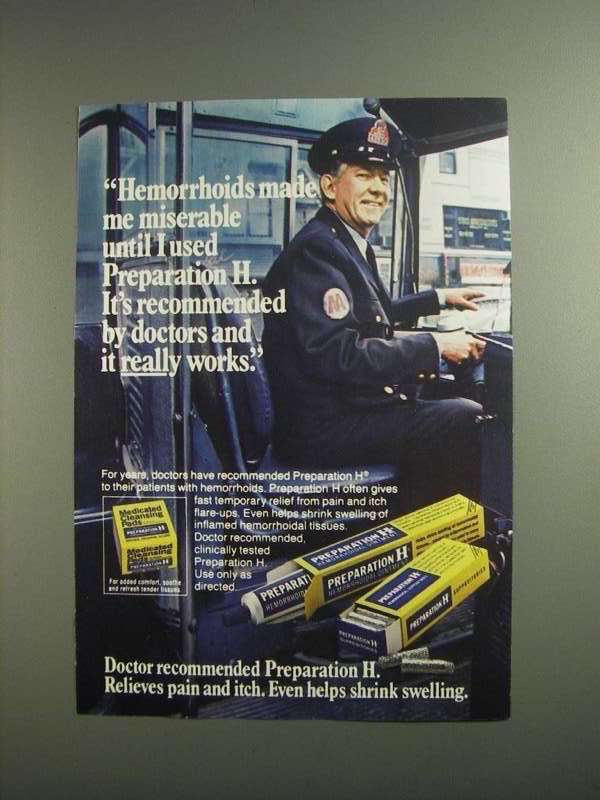 1984 Preparation H Ointment Ad - Hemorrhoids - 1980-89