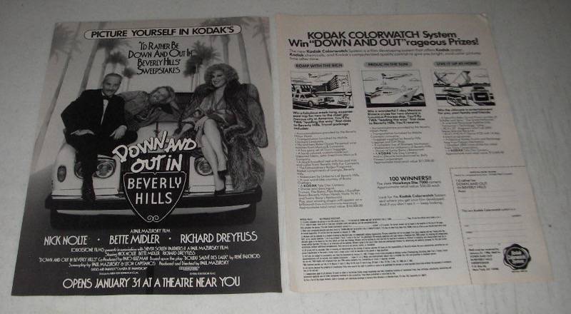 1986 Kodak Colorwatch System Ad - Nick Nolte, Bette Midler, Richrd ...