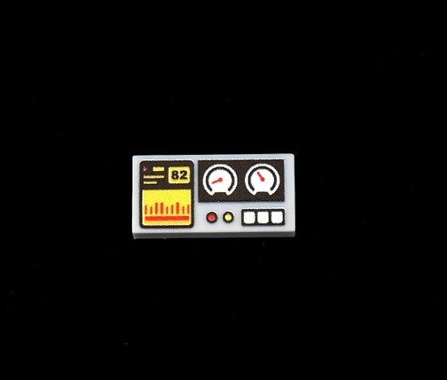 Minifigure Custom Toy Grey and Orange Instrument speedometer Control ...