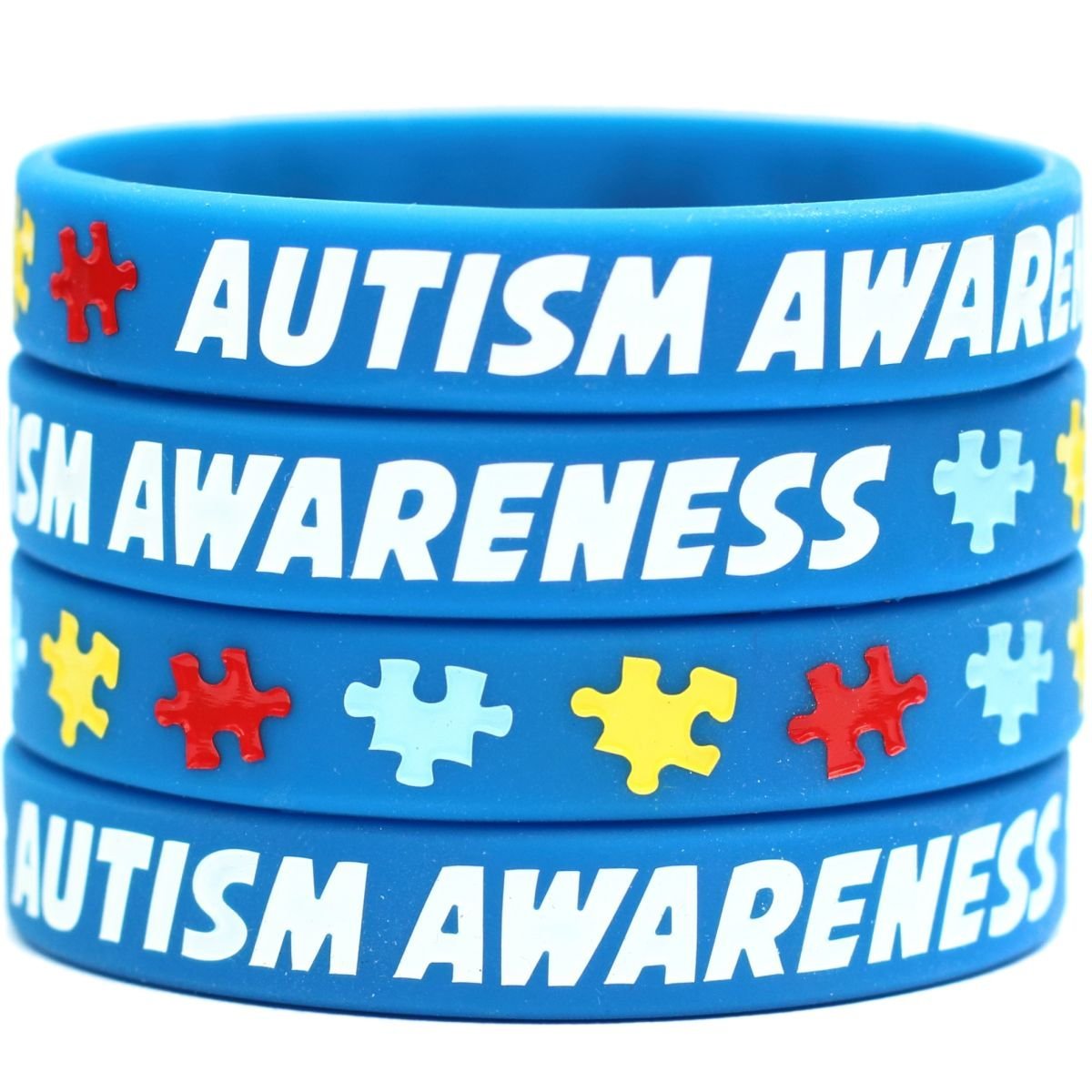 10 Child Size Autism Awareness Wristband - Silicone Bracelet with ...