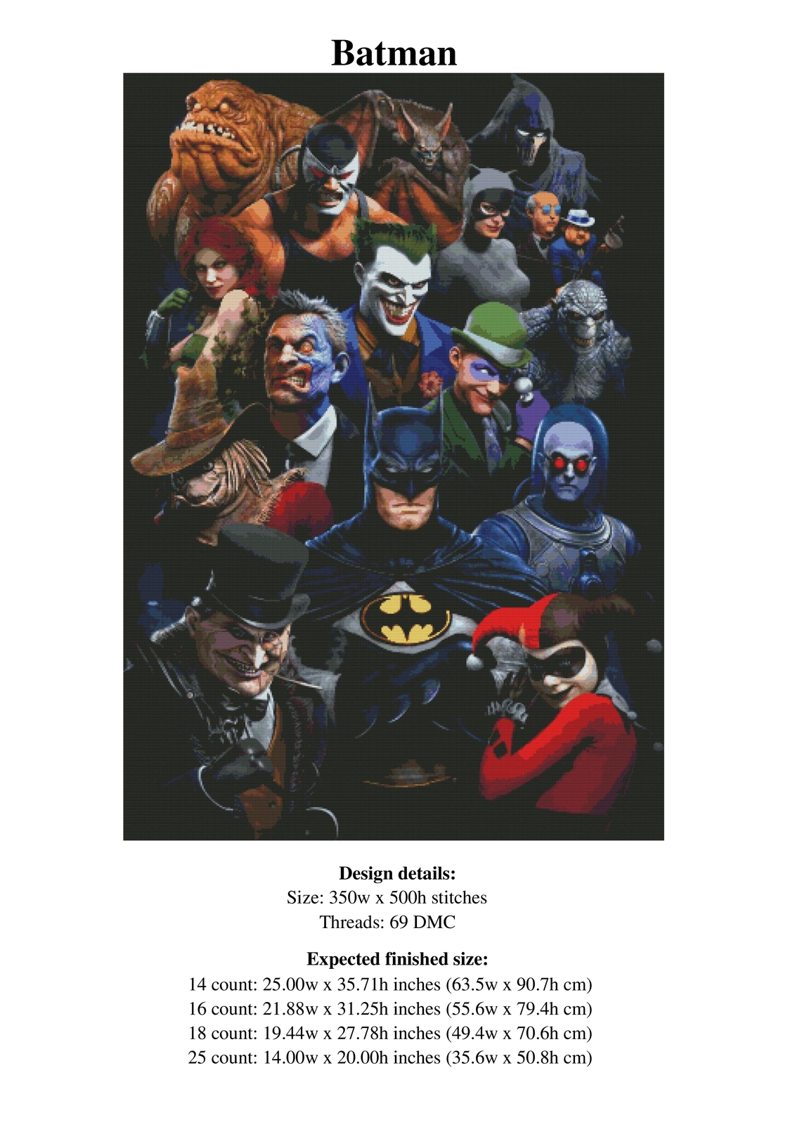 Batman Cross Stitch Pattern / Joker Cross Stitch Pattern / Harley Quinn ...