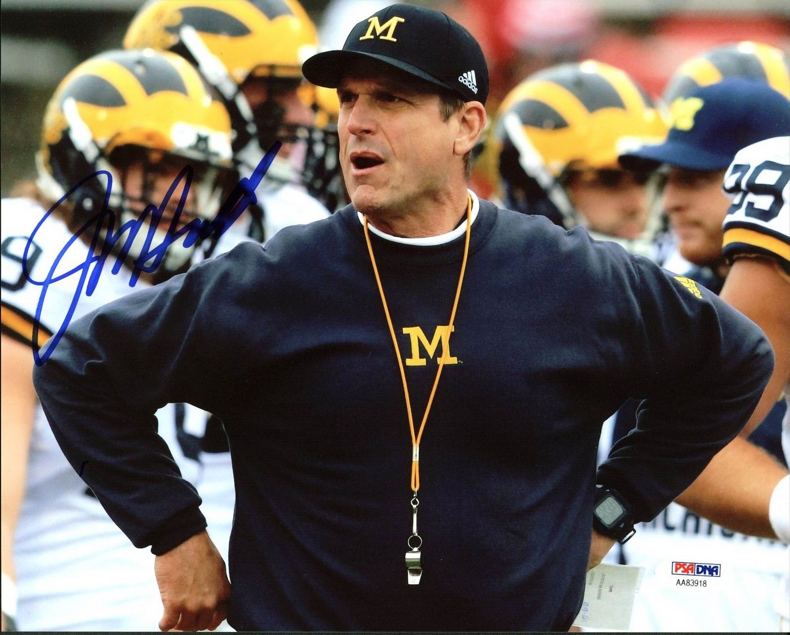 * JIM HARBAUGH SIGNED PHOTO 8X10 RP AUTOGRAPH MICHIGAN WOLVERINES ...