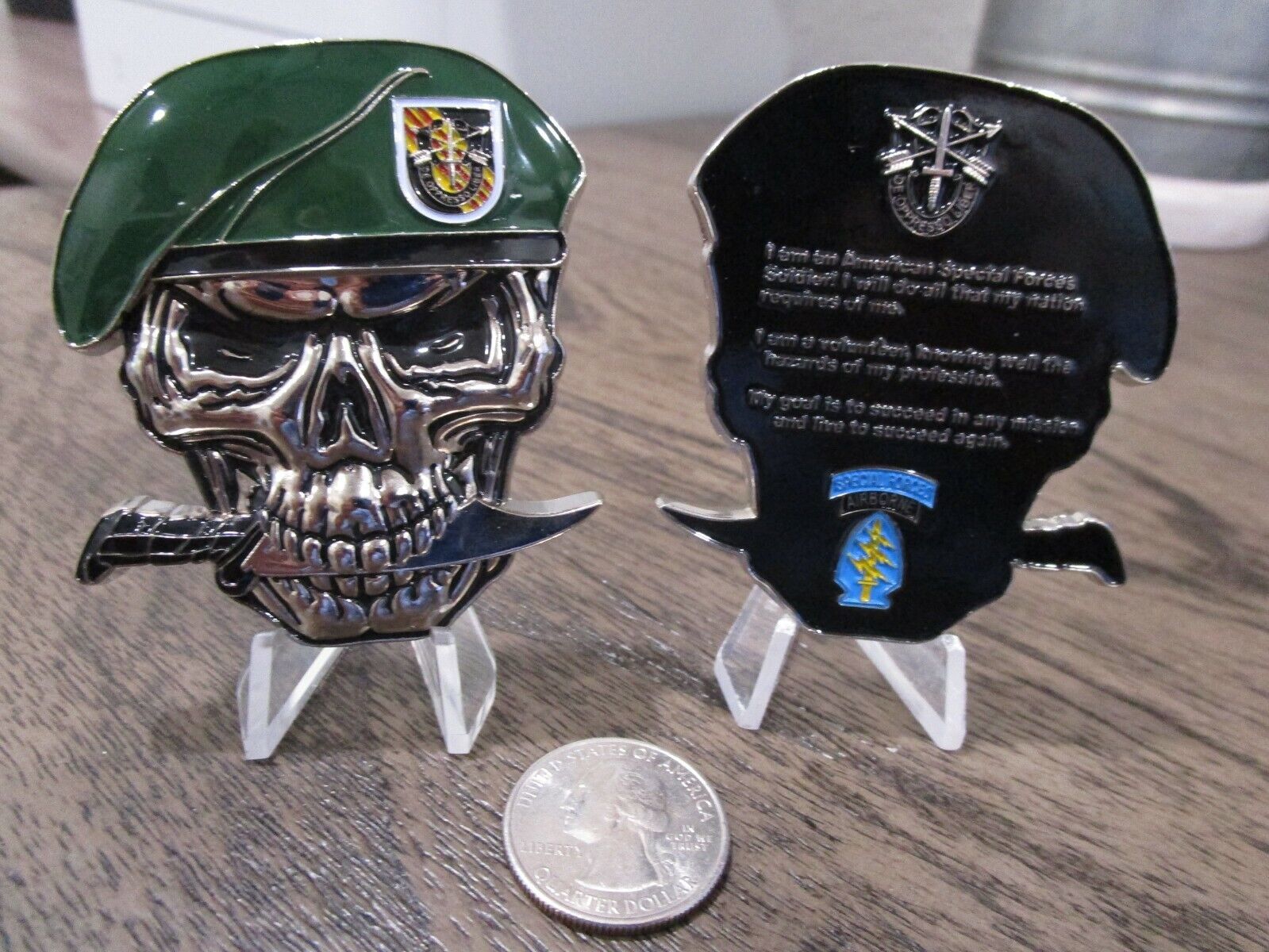US Army Special Forces Group Creed Green Berets 5th SFG (A) Skull ...