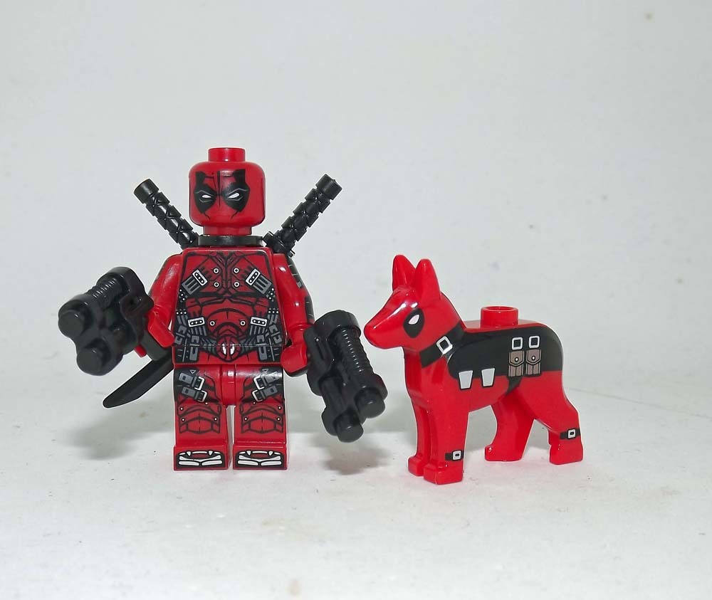 Deadpool With Dog Custom Minifigures - LEGO (R) Minifigures
