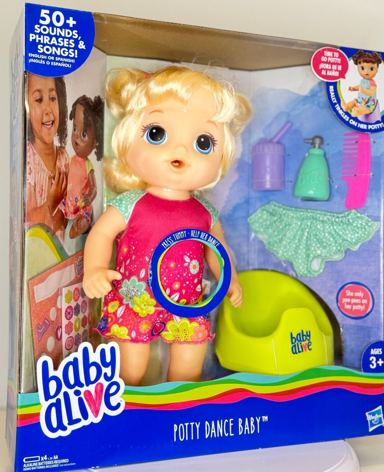 Baby Alive Potty Dance Baby Doll Blonde Blue Eyes E0609 Talks Tinkles ...