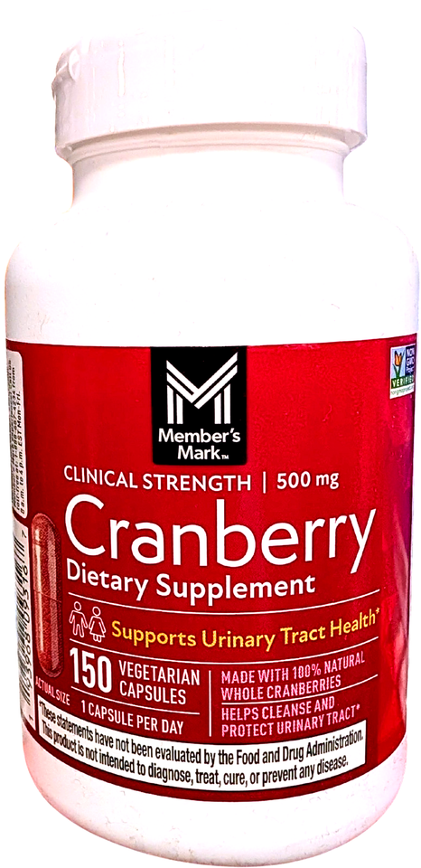 Member's Mark Clinical Strength Cranberry Capsules 500 mg 150 Count EXP ...