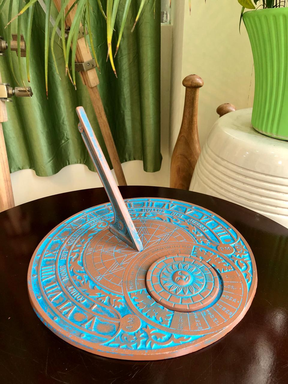 NauticalMart Perpetual Calendar Sundial, Copper Verdi Rust Proof Home ...