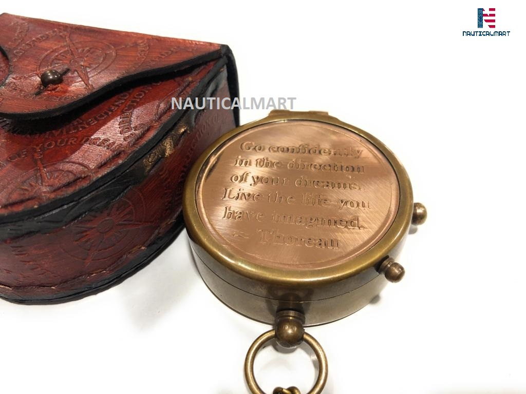 Thoreau's Go Confidently Quote Engraved Compass Inspirational Quotes ...