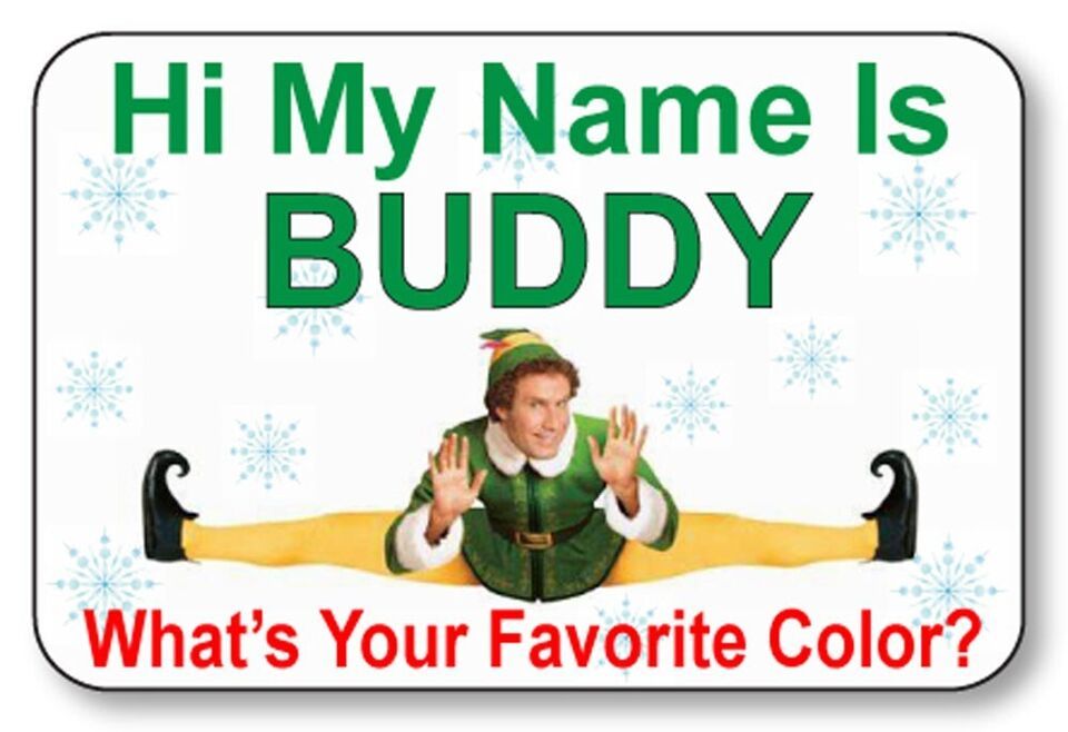 BUDDY FROM ELF NAME BADGE TAG PROP HALLOWEEN COSPLAY MAGNET BACK - Costumes