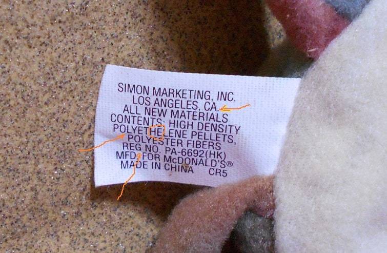 Ty Teenie Beanie Baby "Claude the Crab" w/Errors, Rare 1993 HK, Old ...