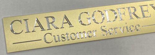 Designer Engraved 8x2 Custom Name Plate Office Wall Door Desk Gold ...