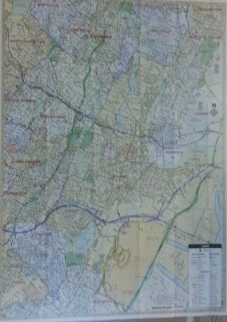 Newark NJ Laminated Wall Map (K) - Maps & Atlases