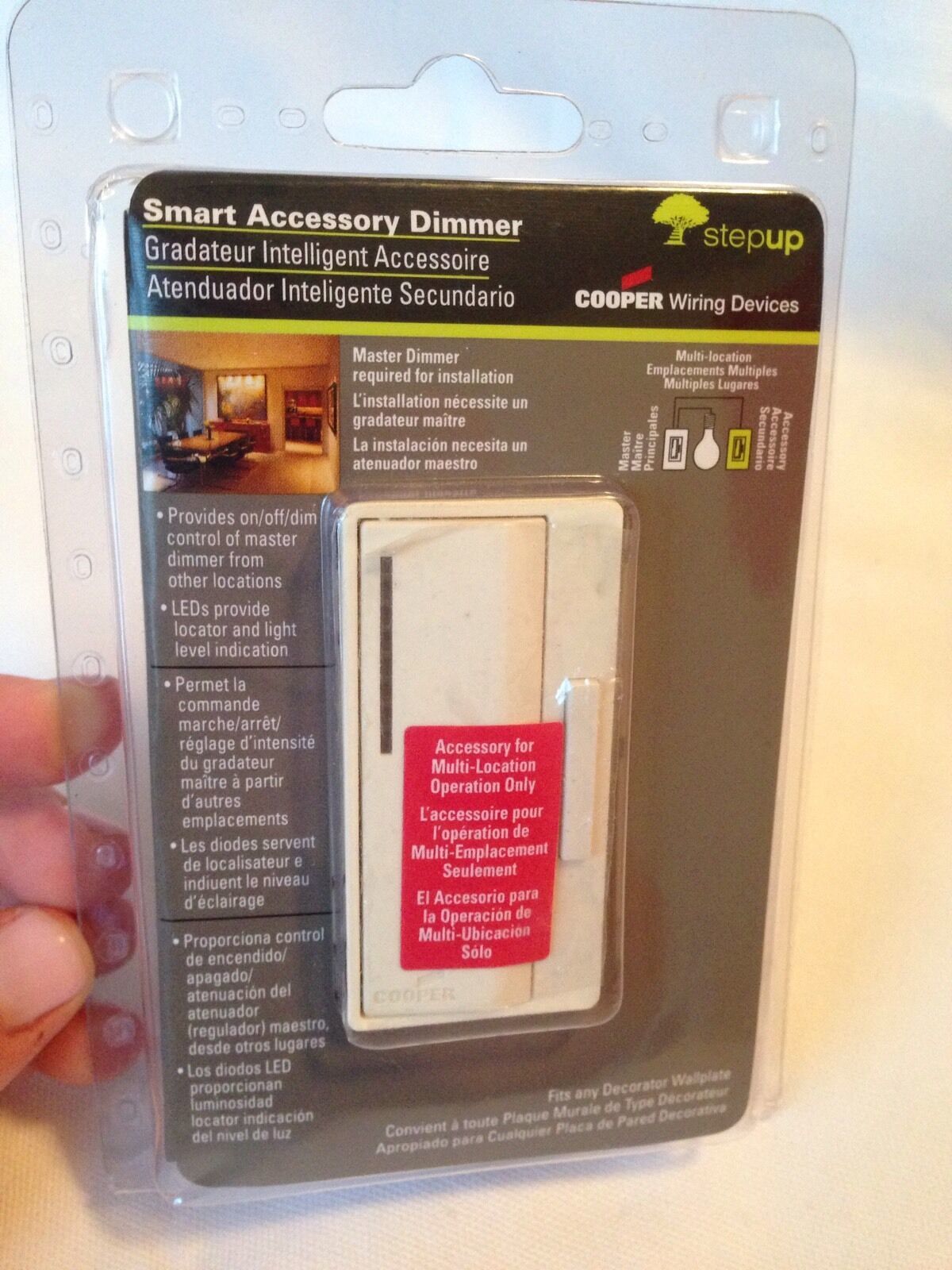 NEW Cooper Wiring Smart Accessory Dimmer w/preset Multi-Location ...
