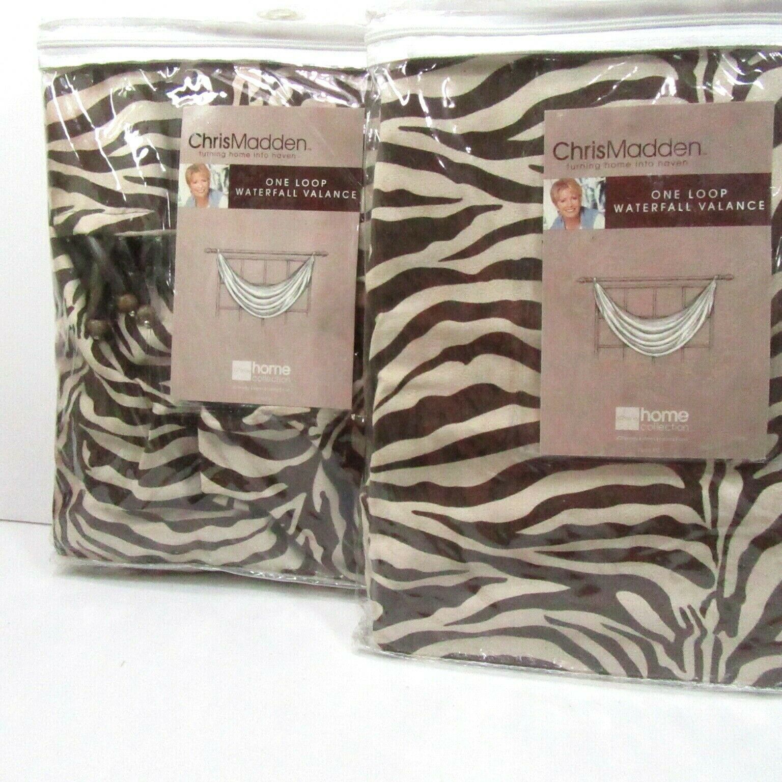 Chris Madden Makena Zebra Beaded 2-PC 29 x 23 Loop Waterfall Valances ...