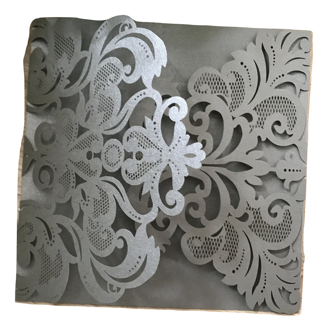 50pcs Silver Laser Cut Wedding Cards,Birthday Invitations,Wedding ...