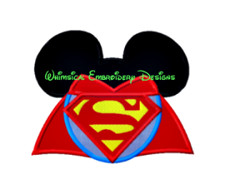 Mickey Mouse Superman Machine Embroidery and similar items