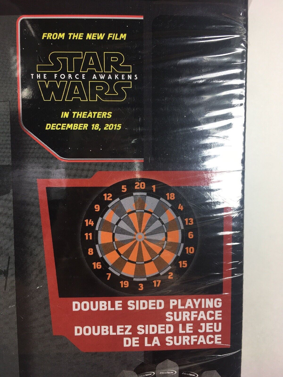 STAR WARS Dartboard The Force Awakens Steel Tip Darts Double Sided ...