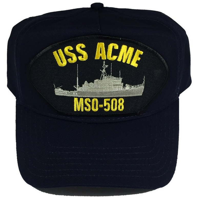USS ACME MSO-508 HAT CAP USN NAVY SHIP MINE SWEEPER MCM - Hats