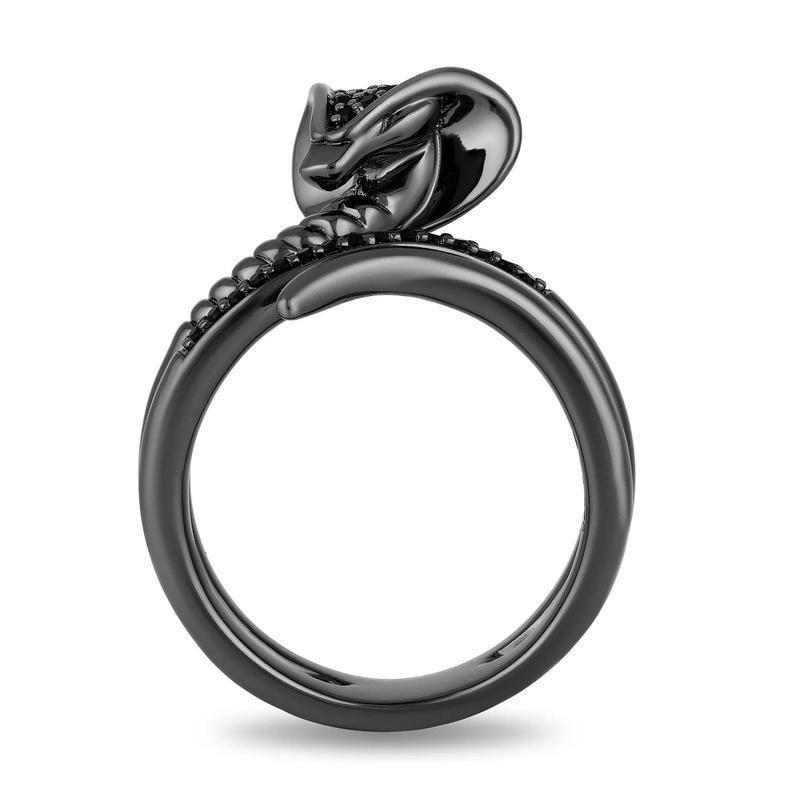 Enchanted Disney Villains Maleficent Jafar Diamond Black Rhodium ...