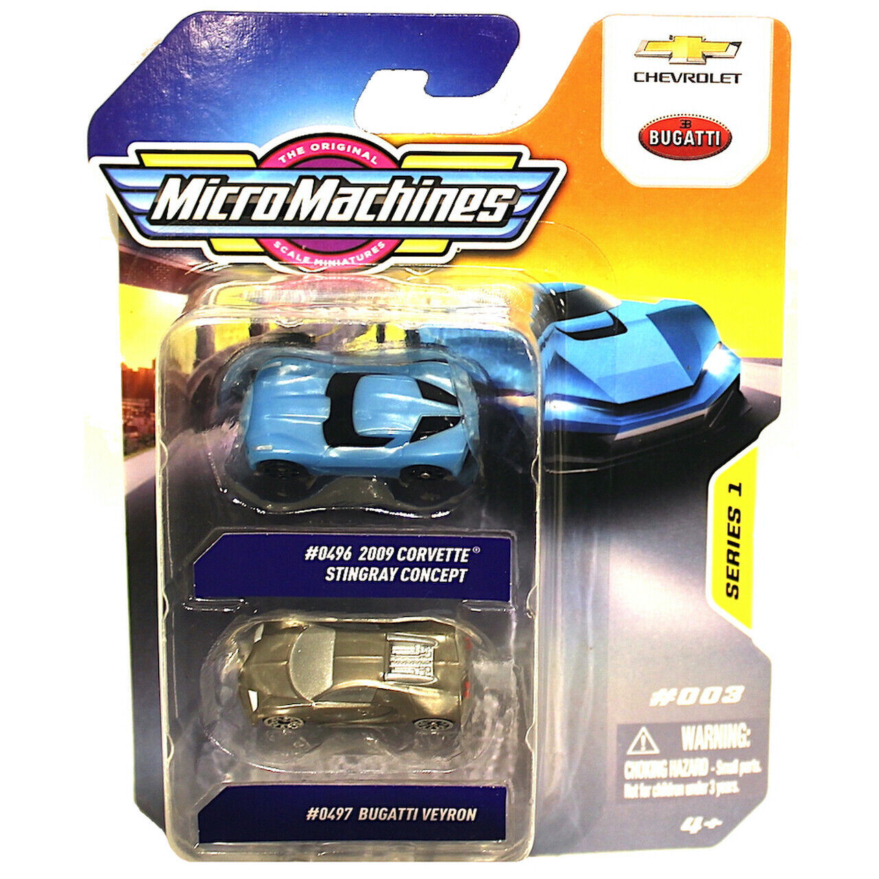 Micro Machines Series 1 Corvette Stingray (#0496) & Bugatti Veyron ...