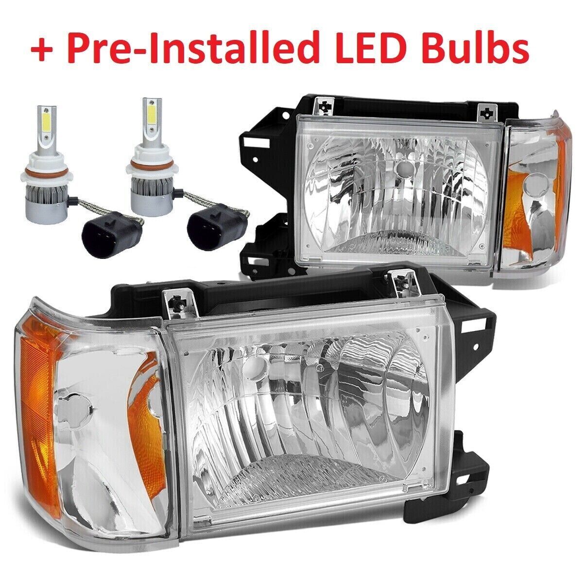 FLEETWOOD DISCOVERY 1996 1997 1998 CHROME LED HEADLIGHTS HEAD LIGHTS ...