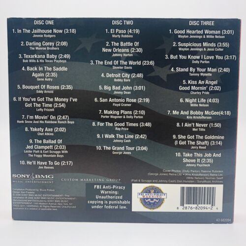 All American Country (3-disc CD) Johnny Cash, Dolly Parton, George ...