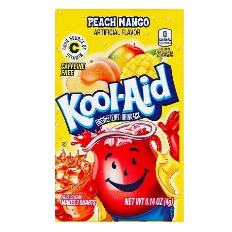 Full Box 48x Packets Kool-Aid Peach Mango Caffeine Free Soft Drink Mix ...