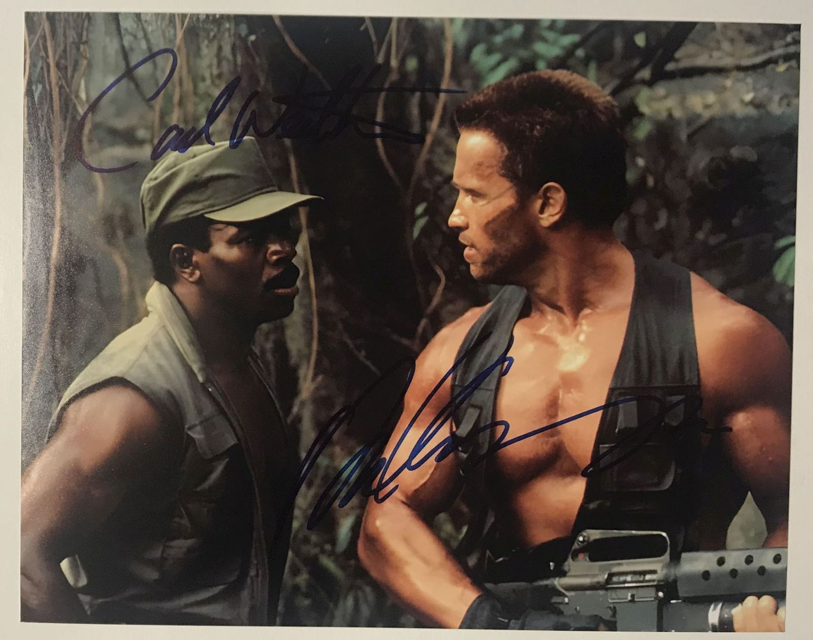 Carl Weathers & Arnold Schwarzenegger Signed Autographed "Commando ...