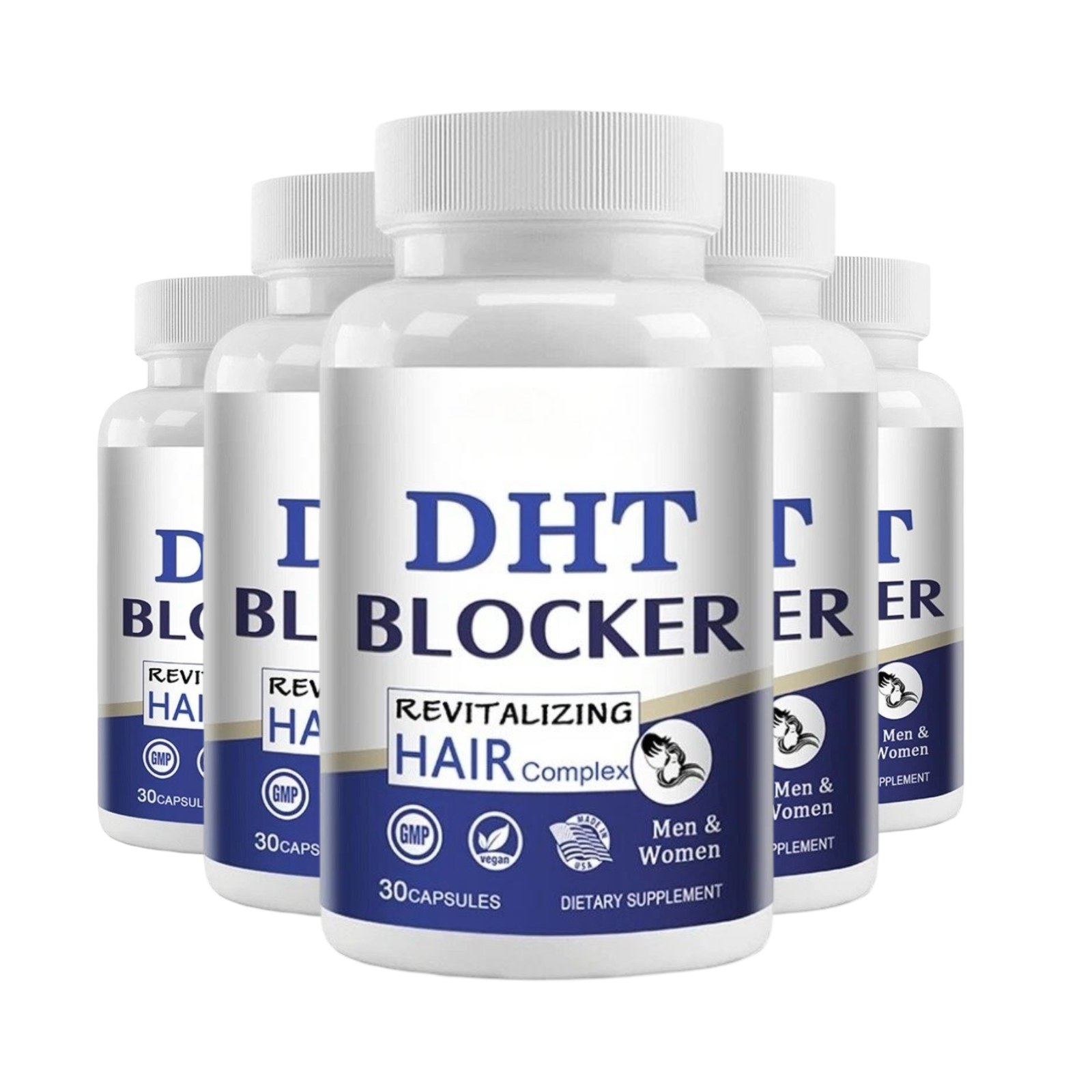 5-Pack DHT Blocker Capsules – Supports Hair and Nail Growth - 300 ...