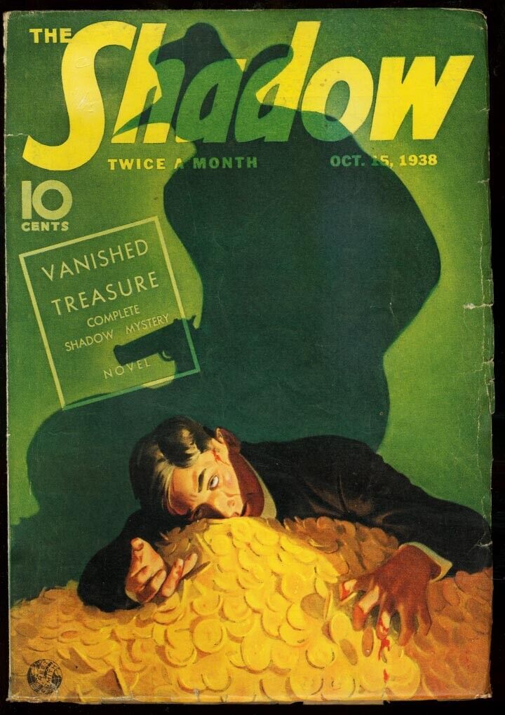 SHADOW 1938 OCT 15-VANISHED TREASURE -STREET AND SMITH FN/VF - Magazines