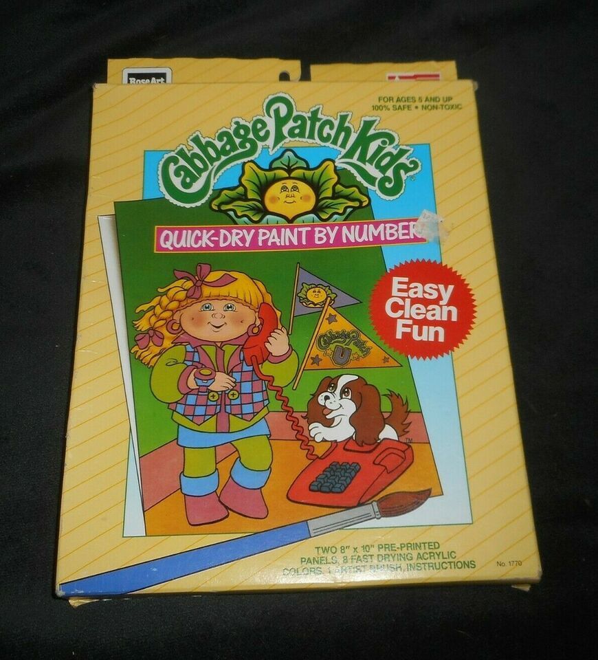 VINTAGE 1990 ROSE ART CABBAGE PATCH KIDS DOLL PAINT BY NUMBER PICTURES ...
